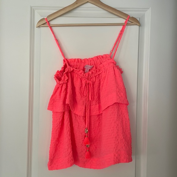 Lilly Pulitzer | Tops | Euc Lilly Pulitzer Neon Coral Top | Poshmark